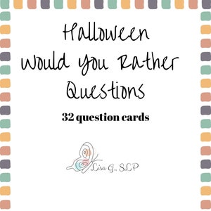 Halloween Would You Rather // Digital Download // Speech Therapy ...