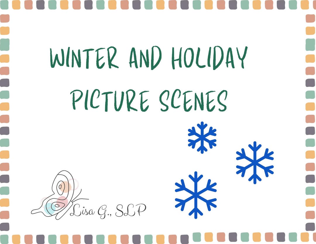 Winter Picture Scenes // DIGITAL DOWNLOAD // Speech Therapy, Receptive ...