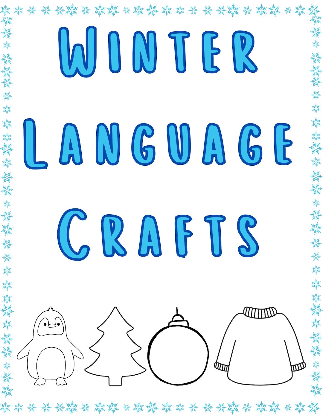 Winter Language Crafts // Digital Download // Speech Therapy, Holiday ...