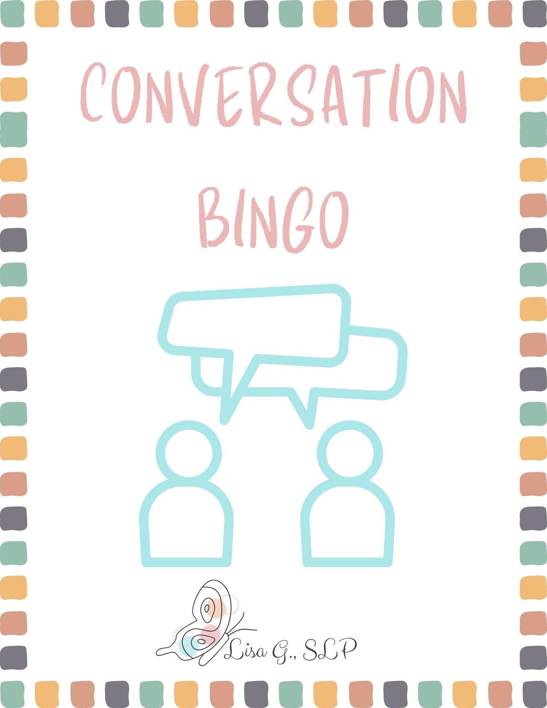 Conversation Bingo Printable // Digital Download // Speech Therapy ...