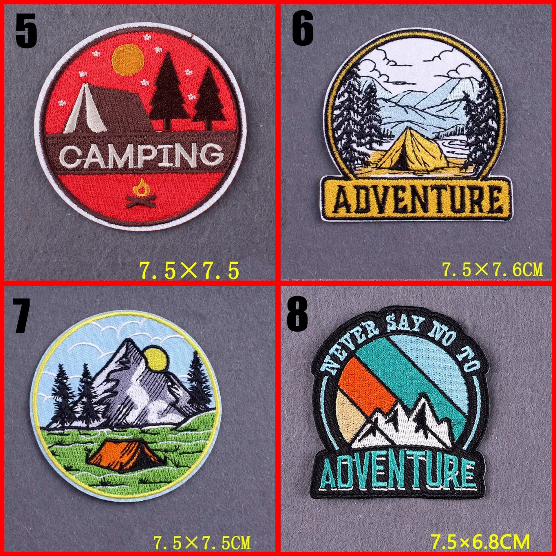 Outdoor Landscape Mountains Nature Patches, Travel Embroidery Patch ...