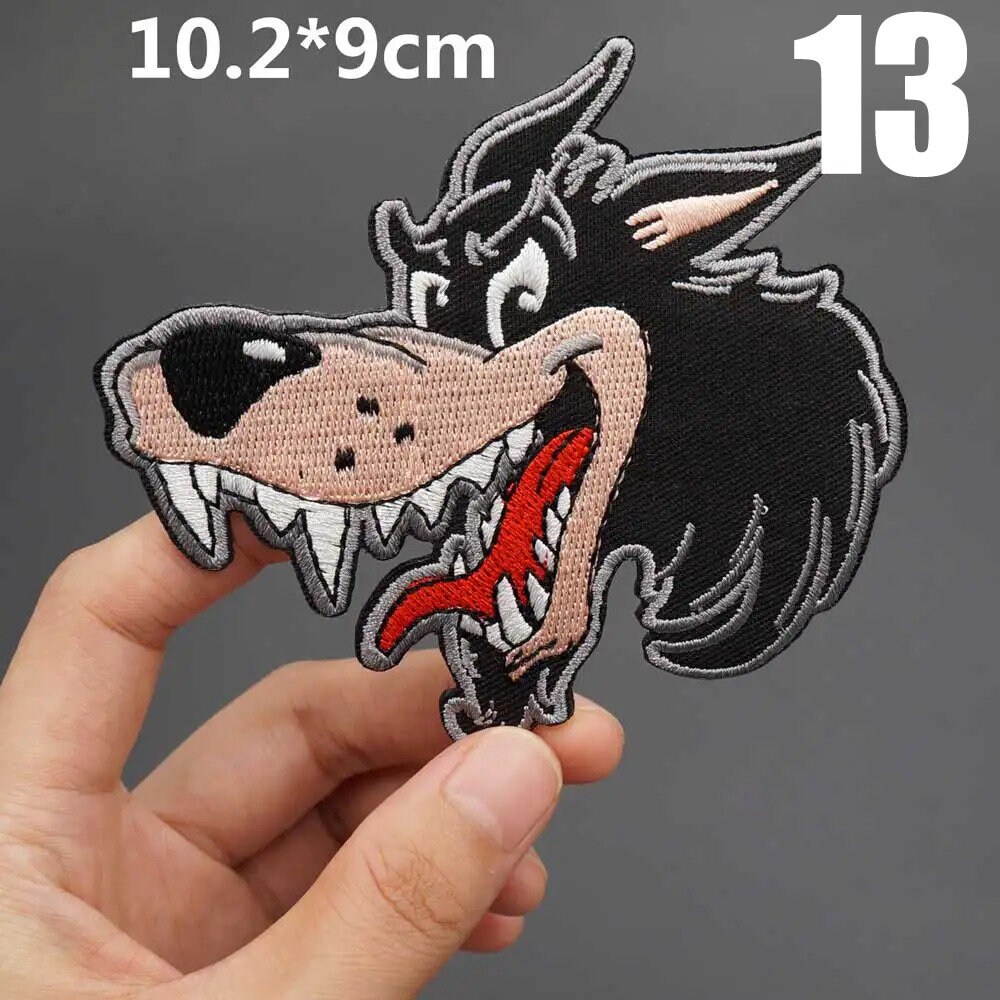 Animals Embroidered Punk Biker Patches, Skull Embroidered Iron on ...