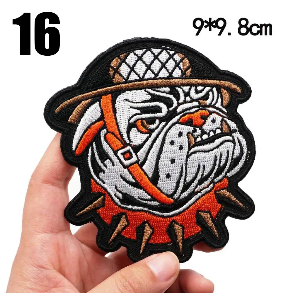 Animals Embroidered Punk Biker Patches, Skull Embroidered Iron on ...
