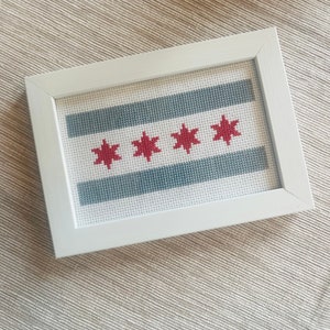 Hand Embroidered Chicago Flag Cross Stitch, City Souvenir - Etsy