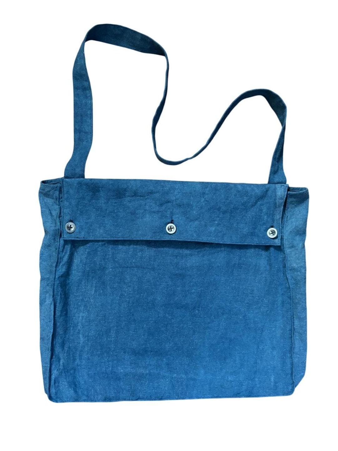 1930s 1940s French Indigo Dyed Musette Utility Bag Vat Dyed Hand Dyed ...