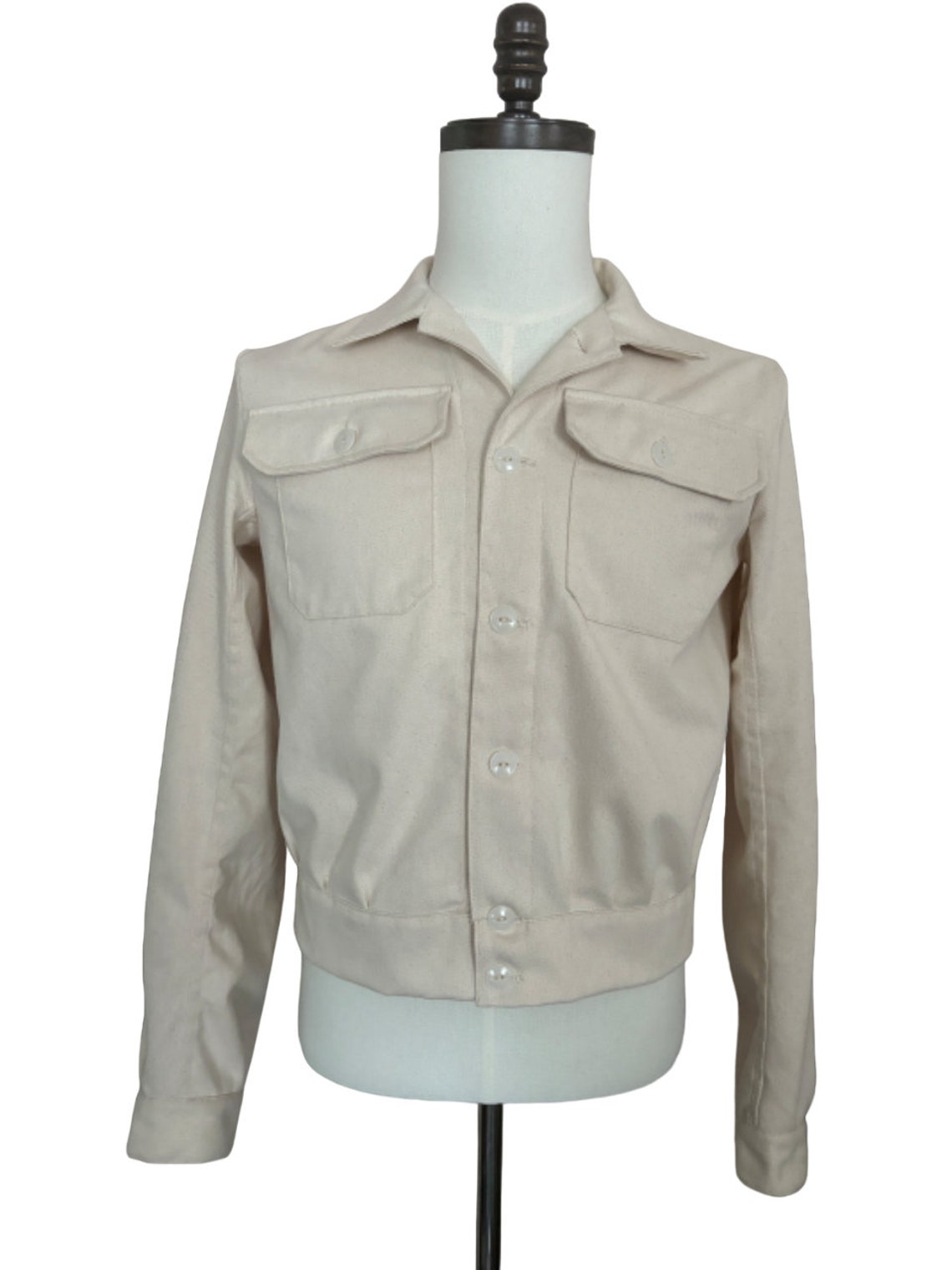 1930s 1940s Natural Cotton Mens Short Jacket Reproduction - Etsy