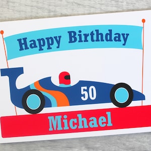 Personalised Racing Car Birthday Card for Men. - Etsy UK