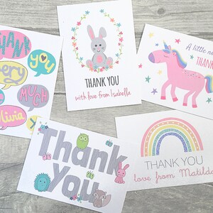Personalised Rainbow Thank You Note Cards for Children - Etsy UK