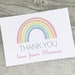 Personalised Rainbow Thank You Note Cards for Children - Etsy UK