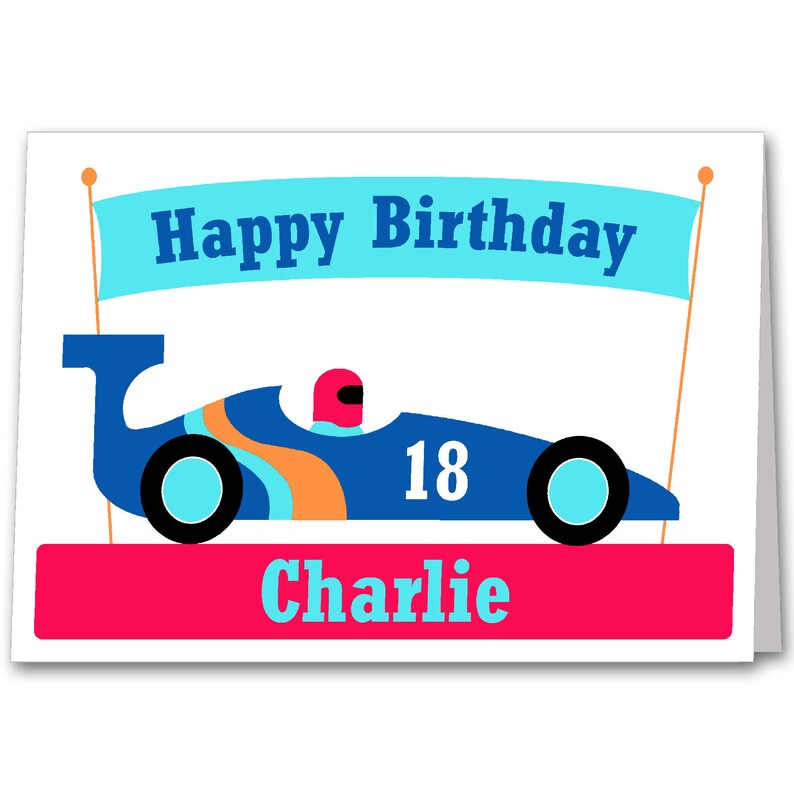 Personalised Racing Car Birthday Card for Men. | Etsy UK