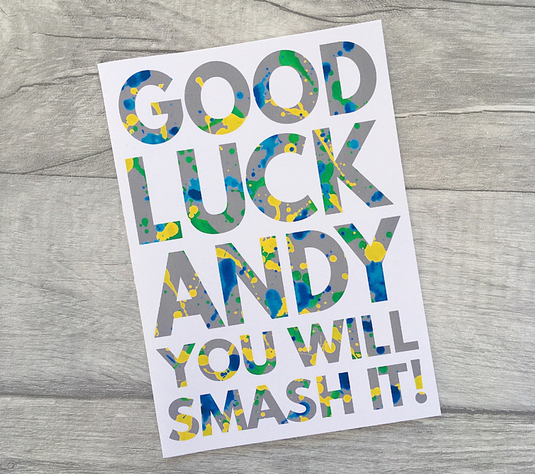 Personalised Good Luck You Will Smash It Card - Etsy