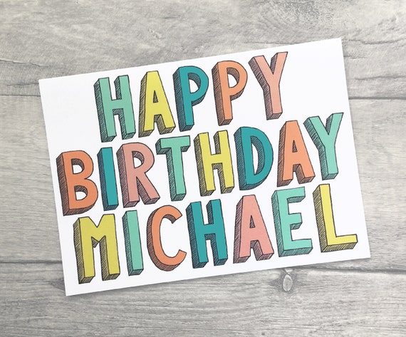 Personalised Happy Birthday Card for Him. - Etsy