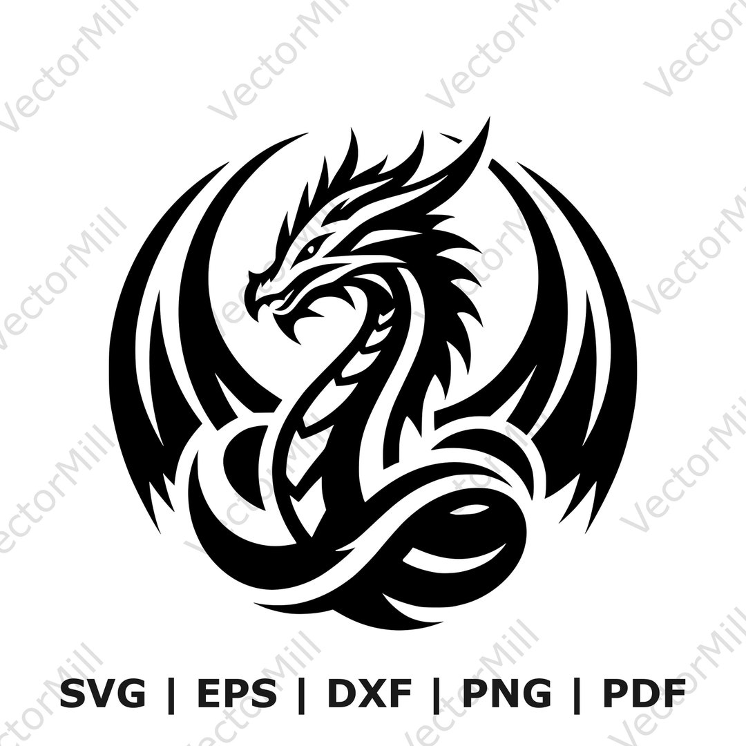 Dragon Wing Logo Svg/eps/dxf/png/pdf Digital Files – Ready for CNC ...