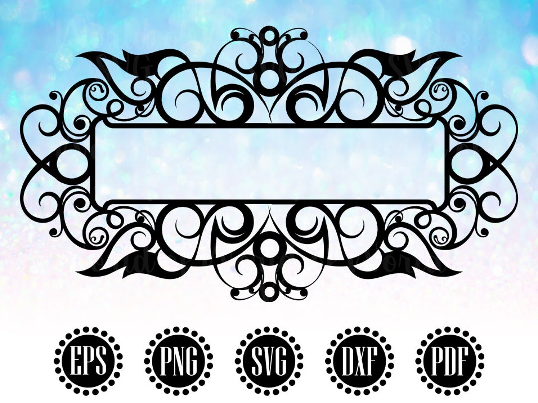 Decorative SVG Border, Flourish SVG, Fancy Swirls Clipart, Wedding ...