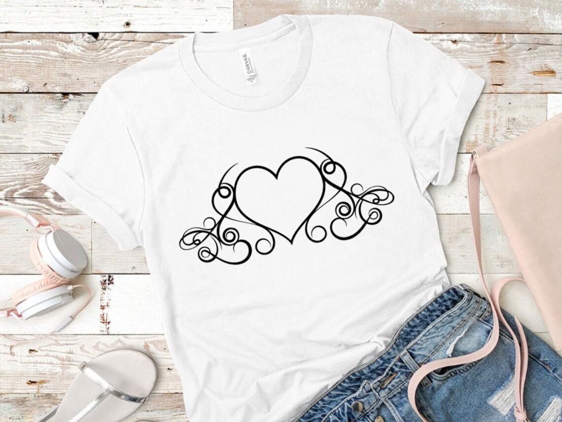 Heart Swirl SVG Flourish SVG Fancy Swirls Clipart Wedding | Etsy