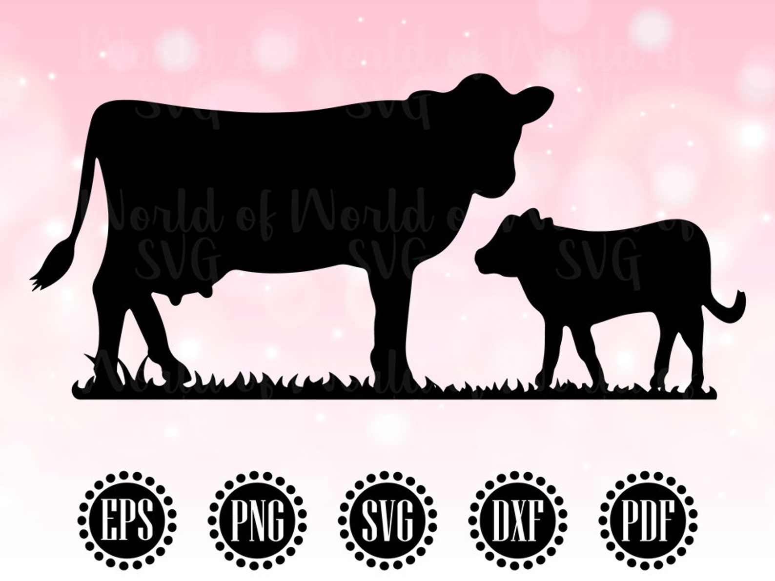 Cow and Calf SVG Mama Cow SVG Cricut Baby Cow SVG File Calf | Etsy