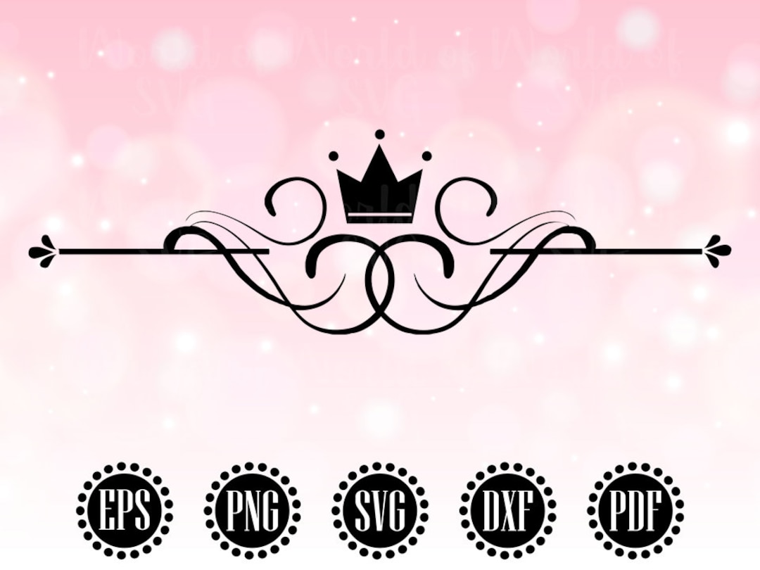 Crown SVG, Flourish SVG Border, Fancy Swirls Clipart, Wedding ...
