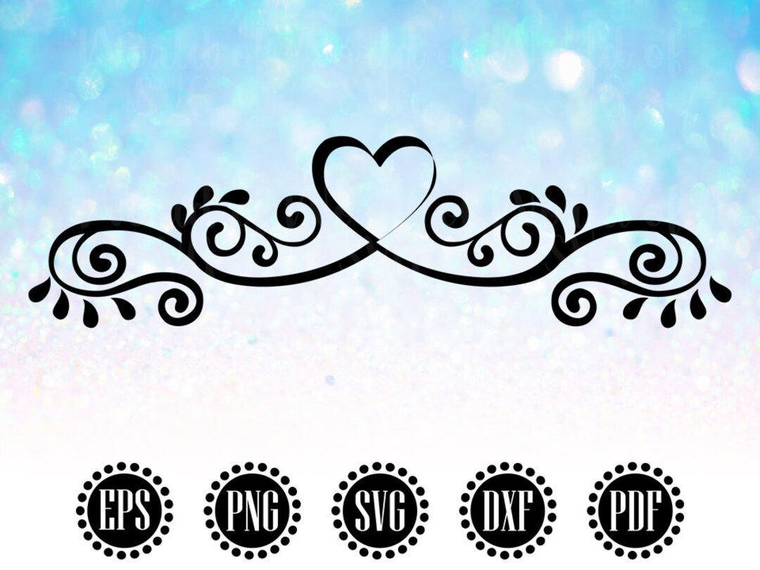 Heart Swirl SVG, Heart Flourish SVG, Fancy Swirls Clipart, Wedding ...