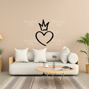 Heart SVG, Princess Crown SVG, Love SVG Cut File, Crown Clipart, Hearts ...