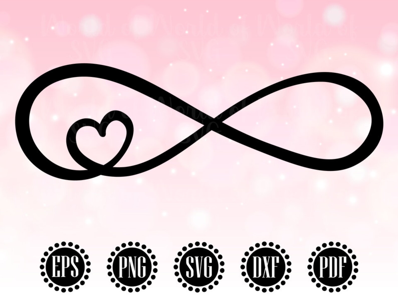 Heart Infinity SVG, Love SVG Cut File, Heart Clipart Cut File, Infinity ...