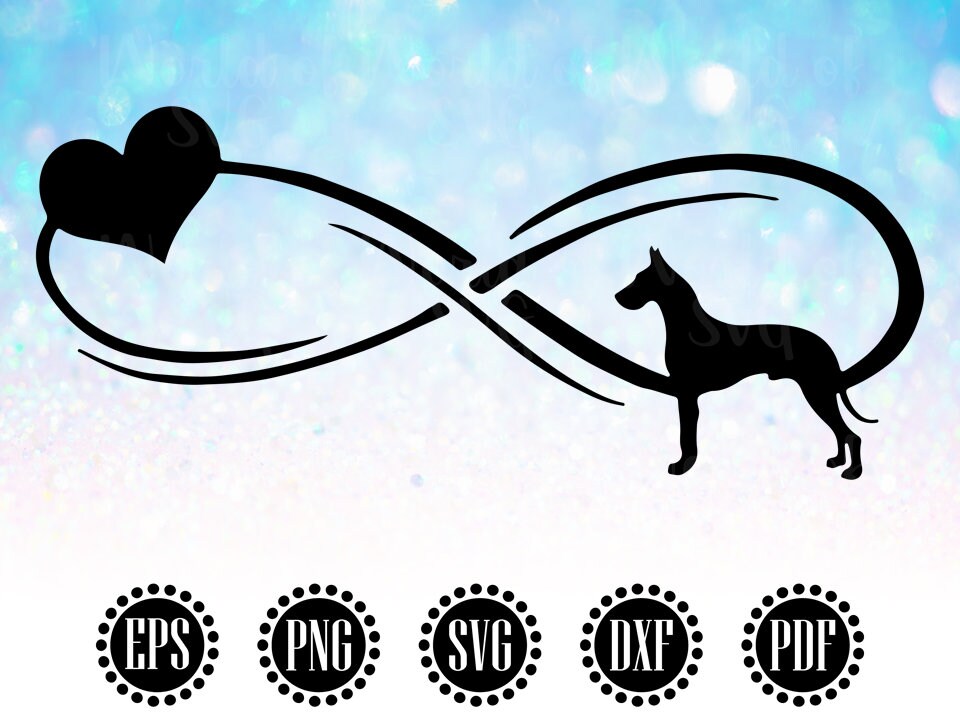Great Dane Love Infinity SVG File Infinity Paw Print SVG - Etsy