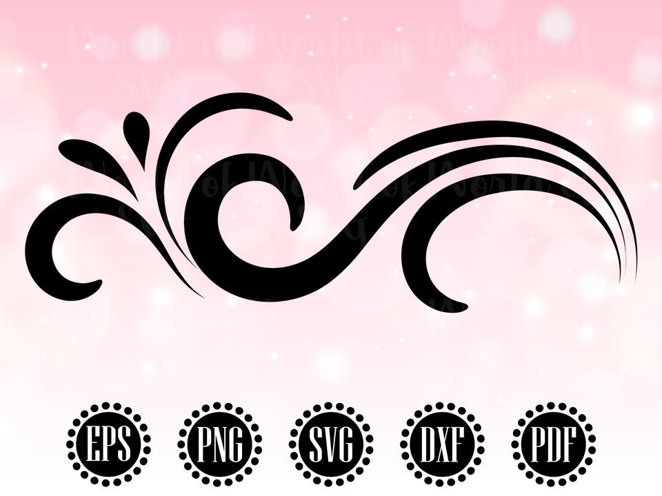 Swirl SVG Flourish SVG Fancy Swirls Clipart Wedding | Etsy