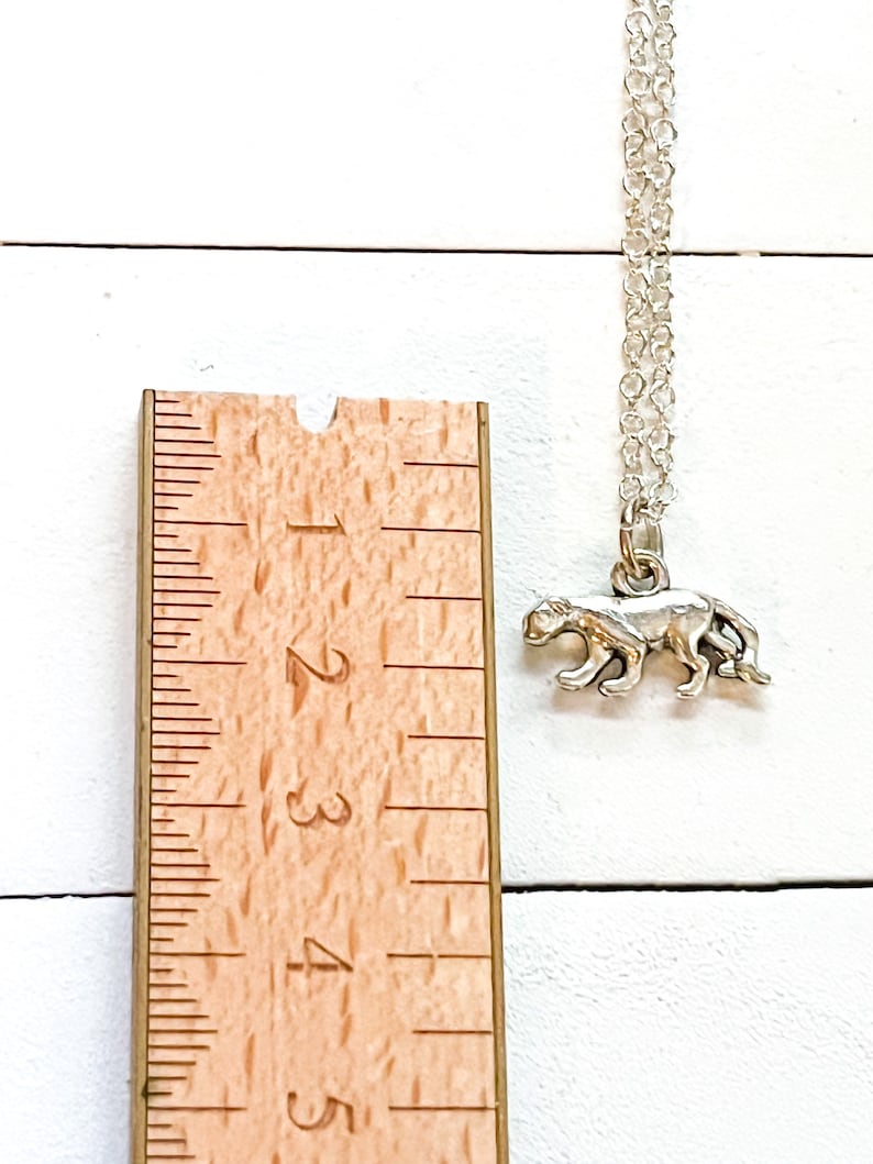 Jaguar, Puma Silver Charm Necklace, With Sterling Silver Rolo Chain. - Etsy