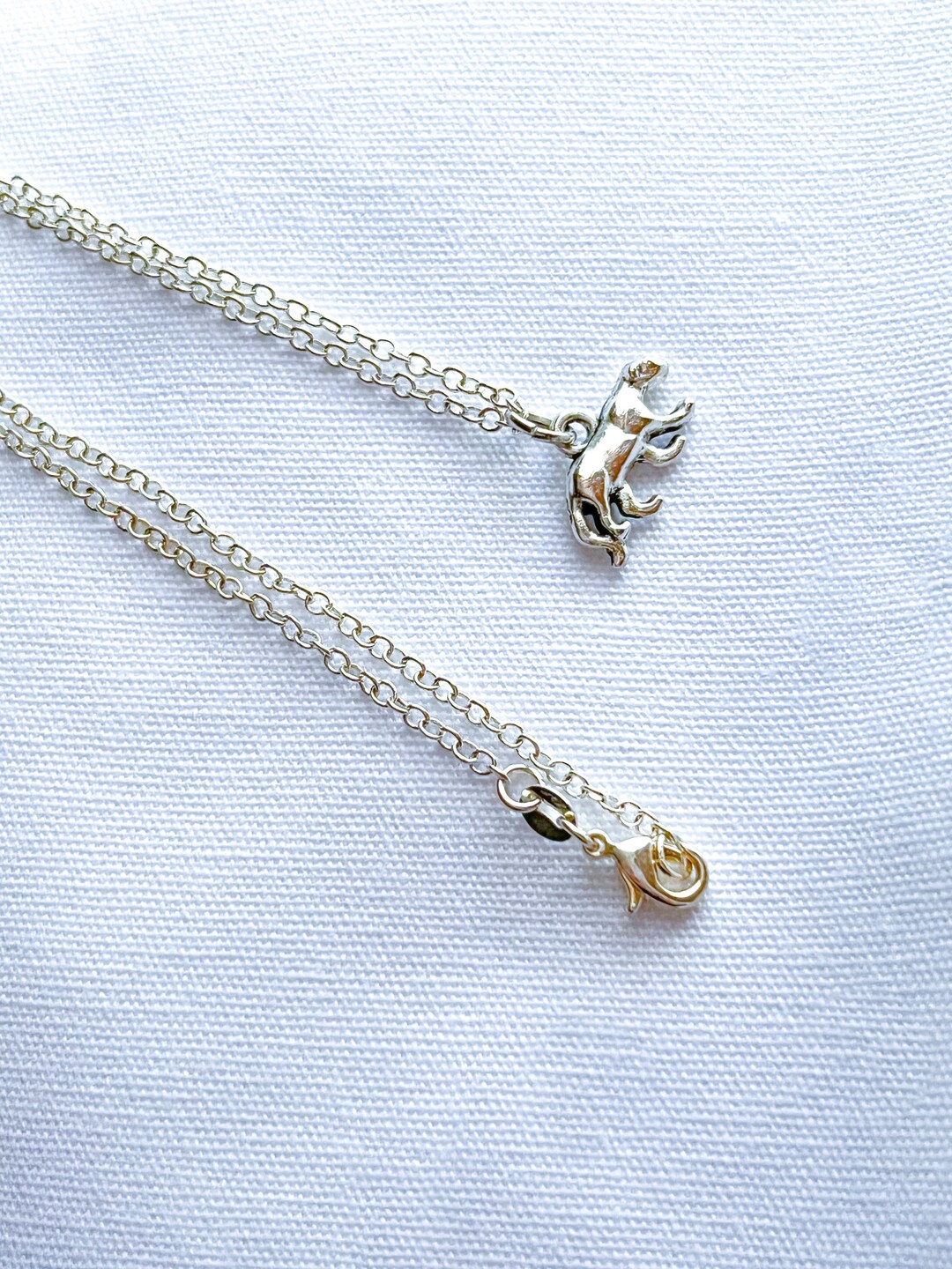 Silver Jaguar/ Puma Charm Necklace 18 or 24 Inch Sterling - Etsy
