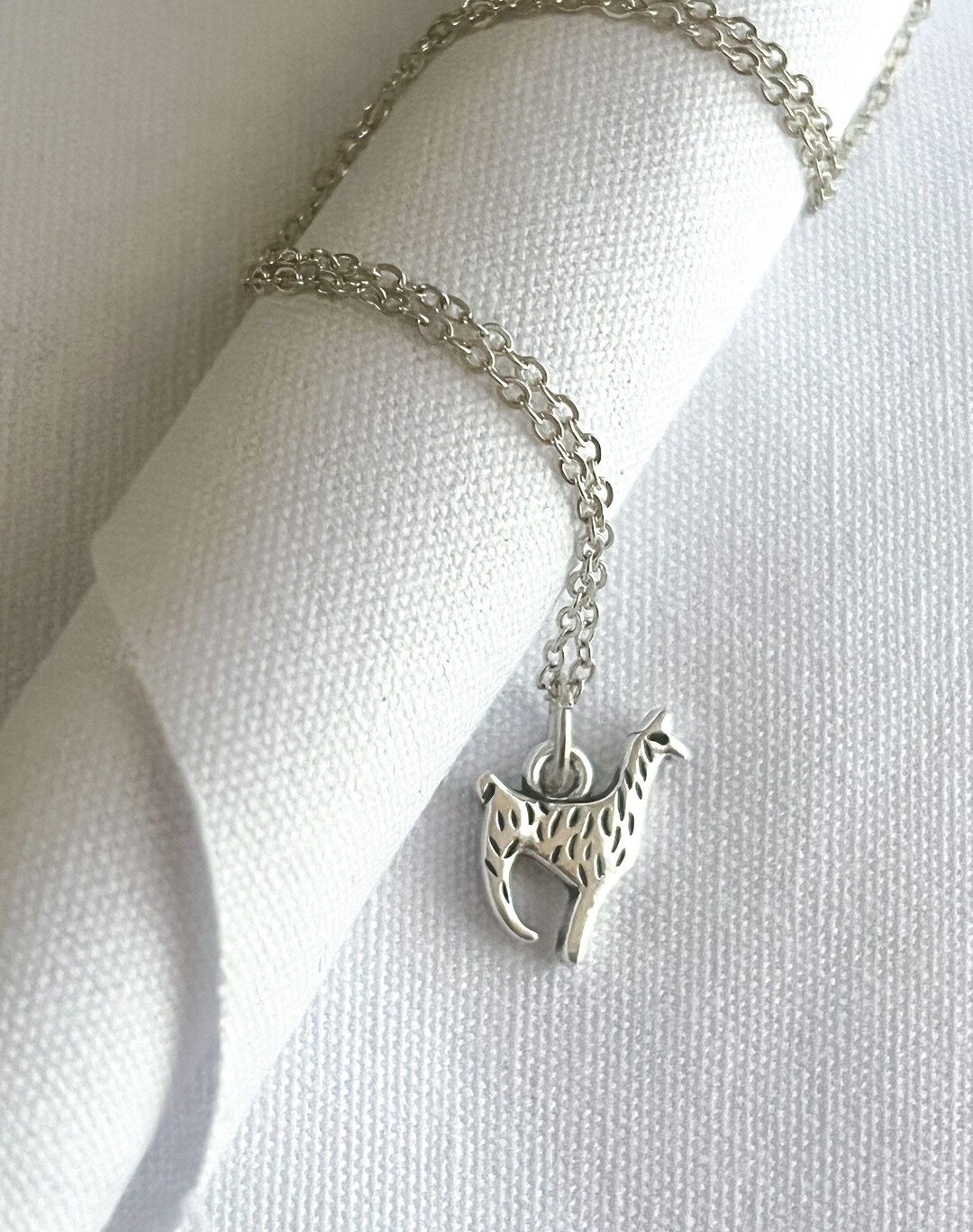 Llama Alpaca Good Luck Charm Silver Necklace 925 Sterling - Etsy España