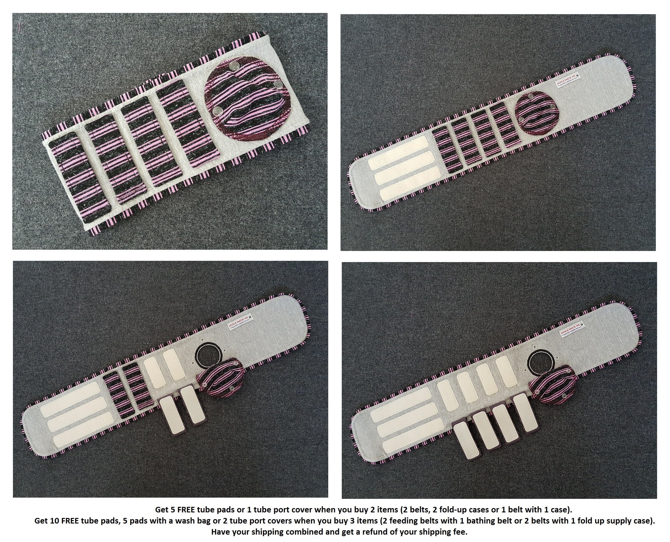 FREE 10 Pads, G-tube Belt (30-53"), Belly Belt, Mic-key Button, G-tube ...