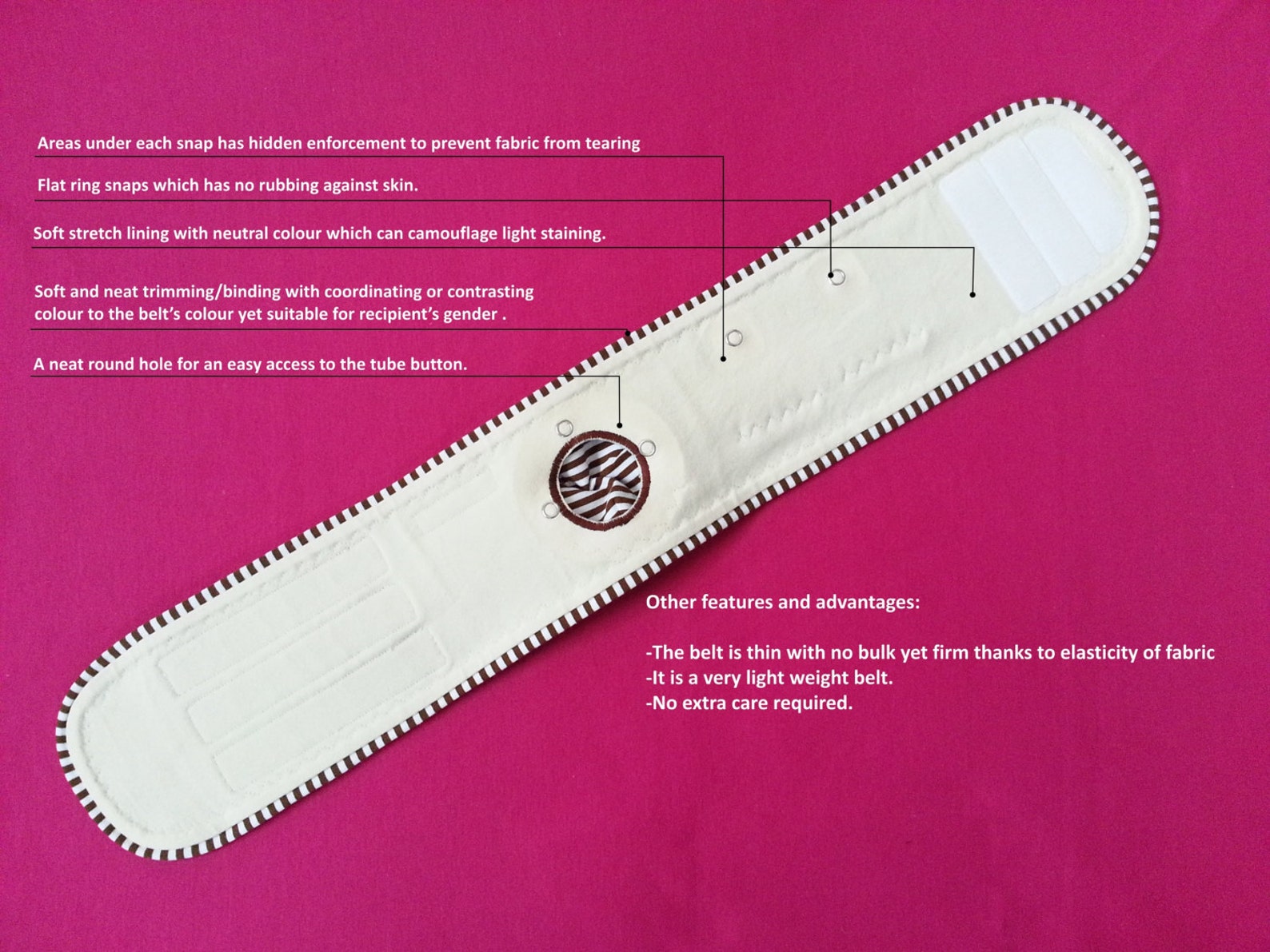 FREE 10 Pads, G-tube Belt (20-29"), Belly Belt, Mic-key Button, G-tube ...