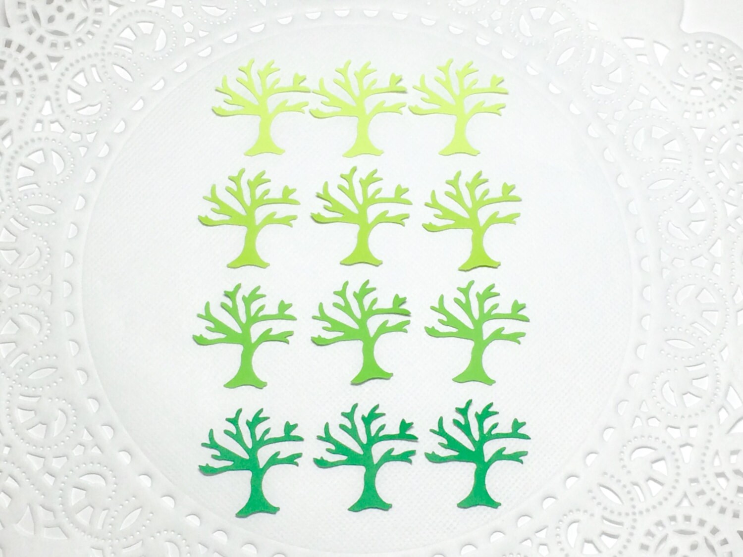 100 Green Tree Confetti, Handmade Tree Confetti, Party Bag ...