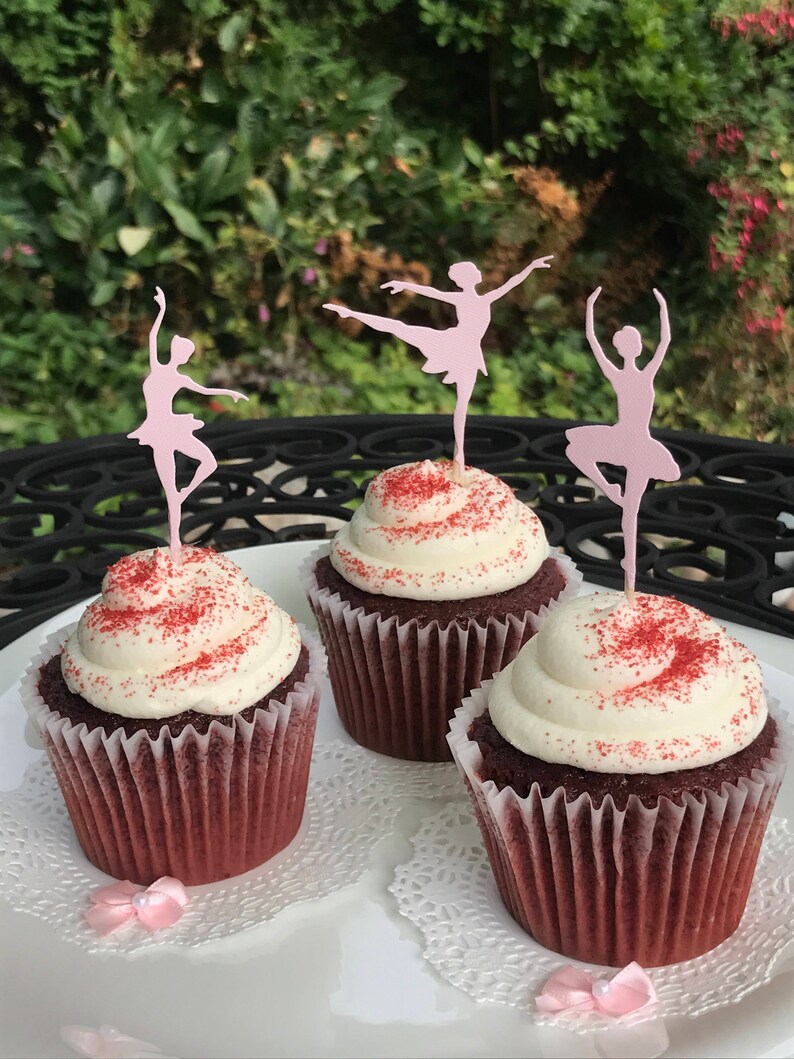 Pink Ballerina Cupcake Toppers, Ballet Theme Cupcake Toppers, Dance ...