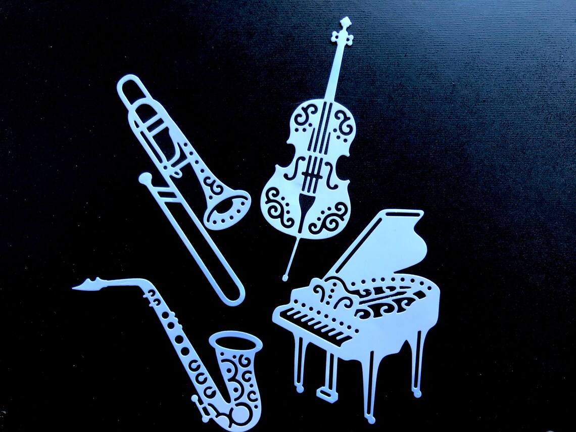 Musical Instrument Die Cut, Musical Instrument Ornaments, Rock N Roll ...