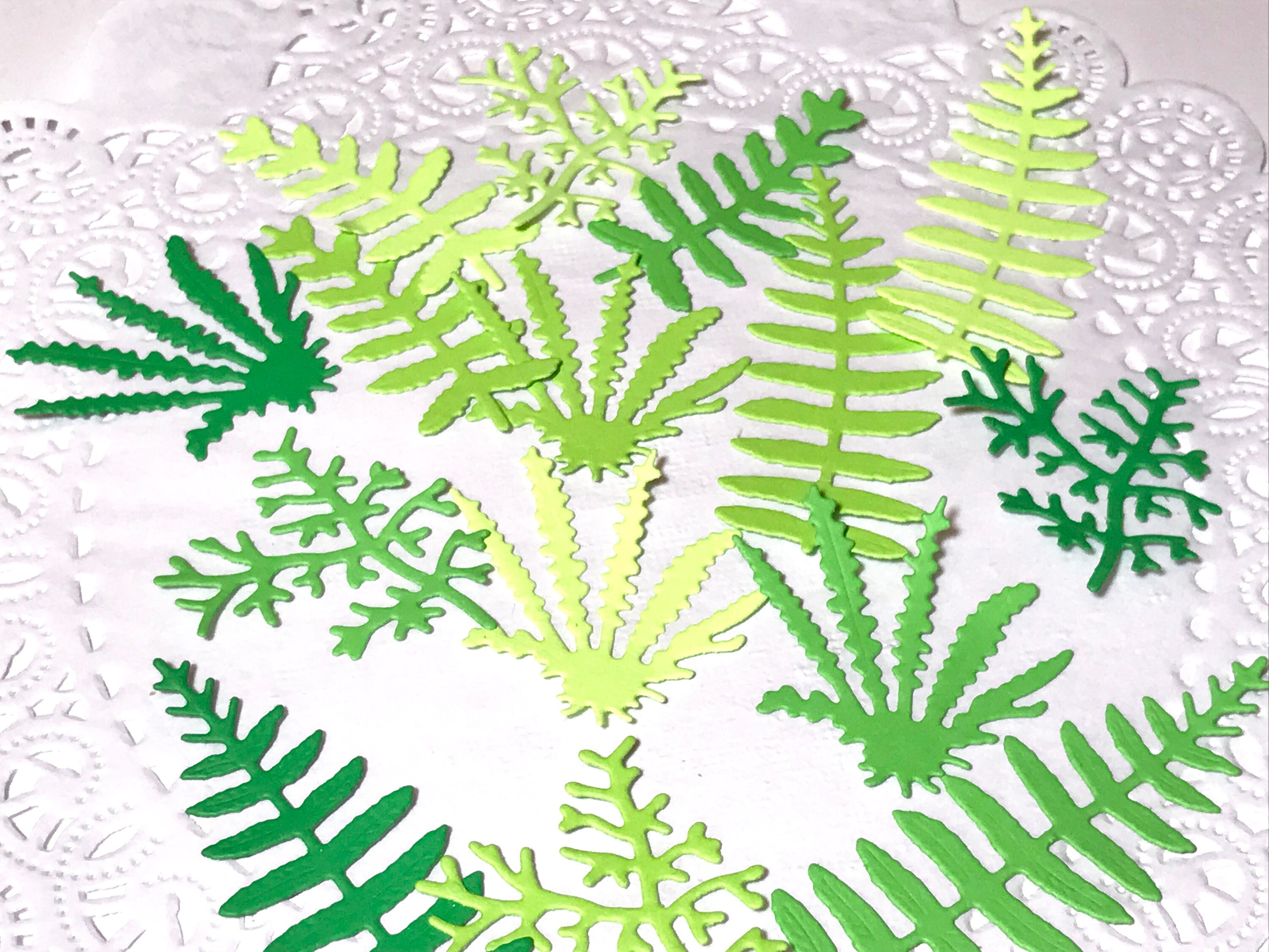 Green Fern Cutouts, Green Leaves Cutouts, Folliage Confetti, Nature ...