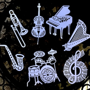 Musical Instrument Die Cut, Musical Instrument Ornaments, Rock N Roll ...