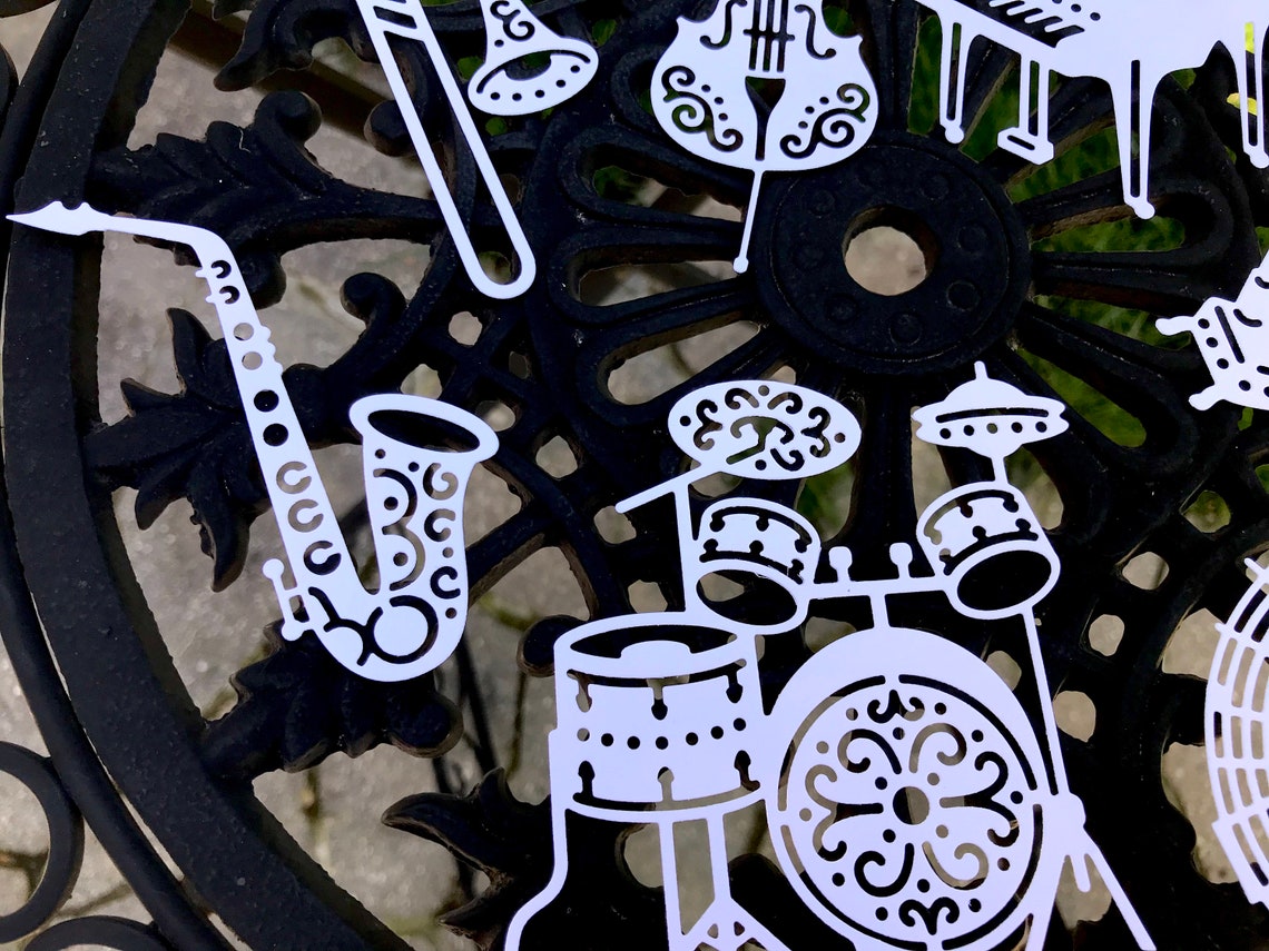 Musical Instrument Die Cut, Musical Instrument Ornaments, Rock N Roll ...