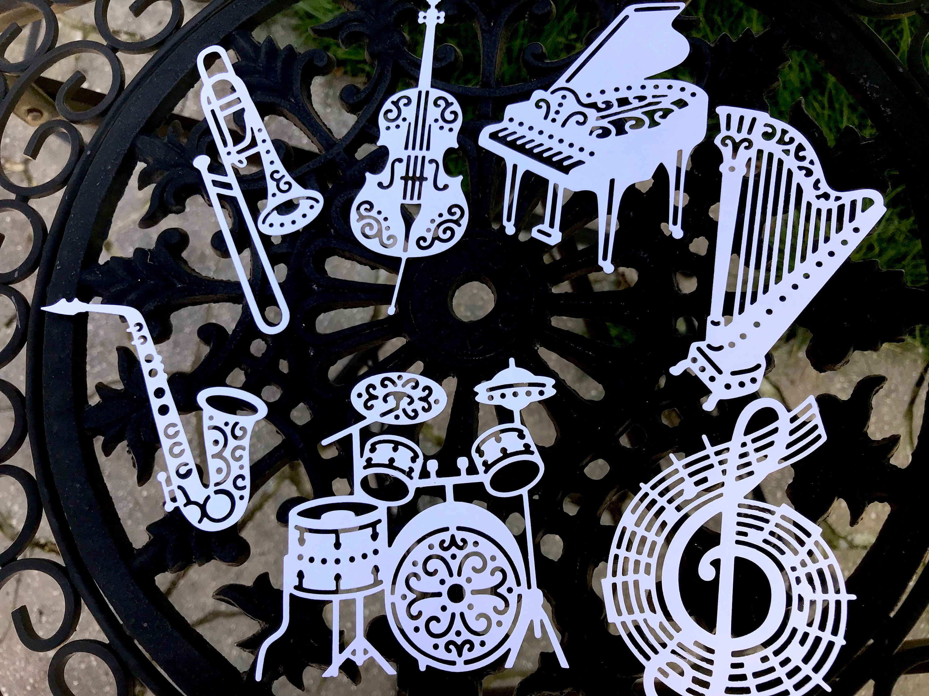 Musical Instrument Die Cut, Musical Instrument Ornaments, Rock N Roll ...