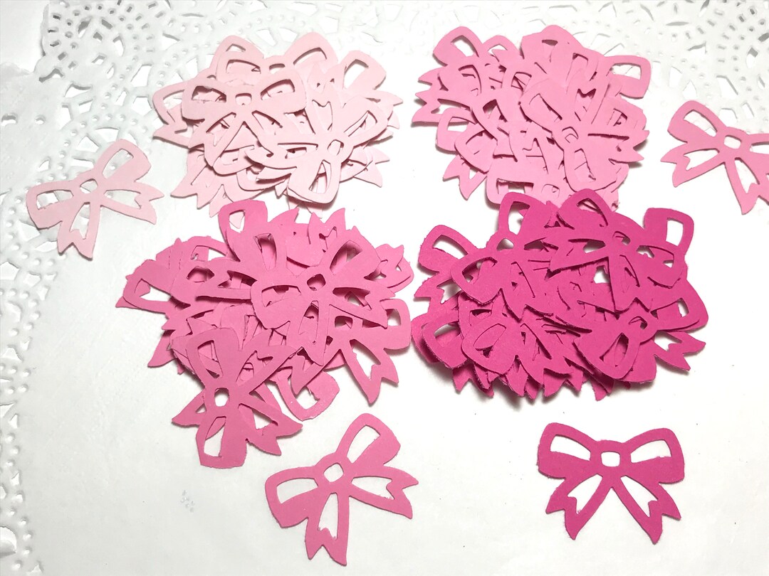 Pink Ribbon Confetti, 4 Shades of Pink Ribbon Confetti, Valentine's Day ...