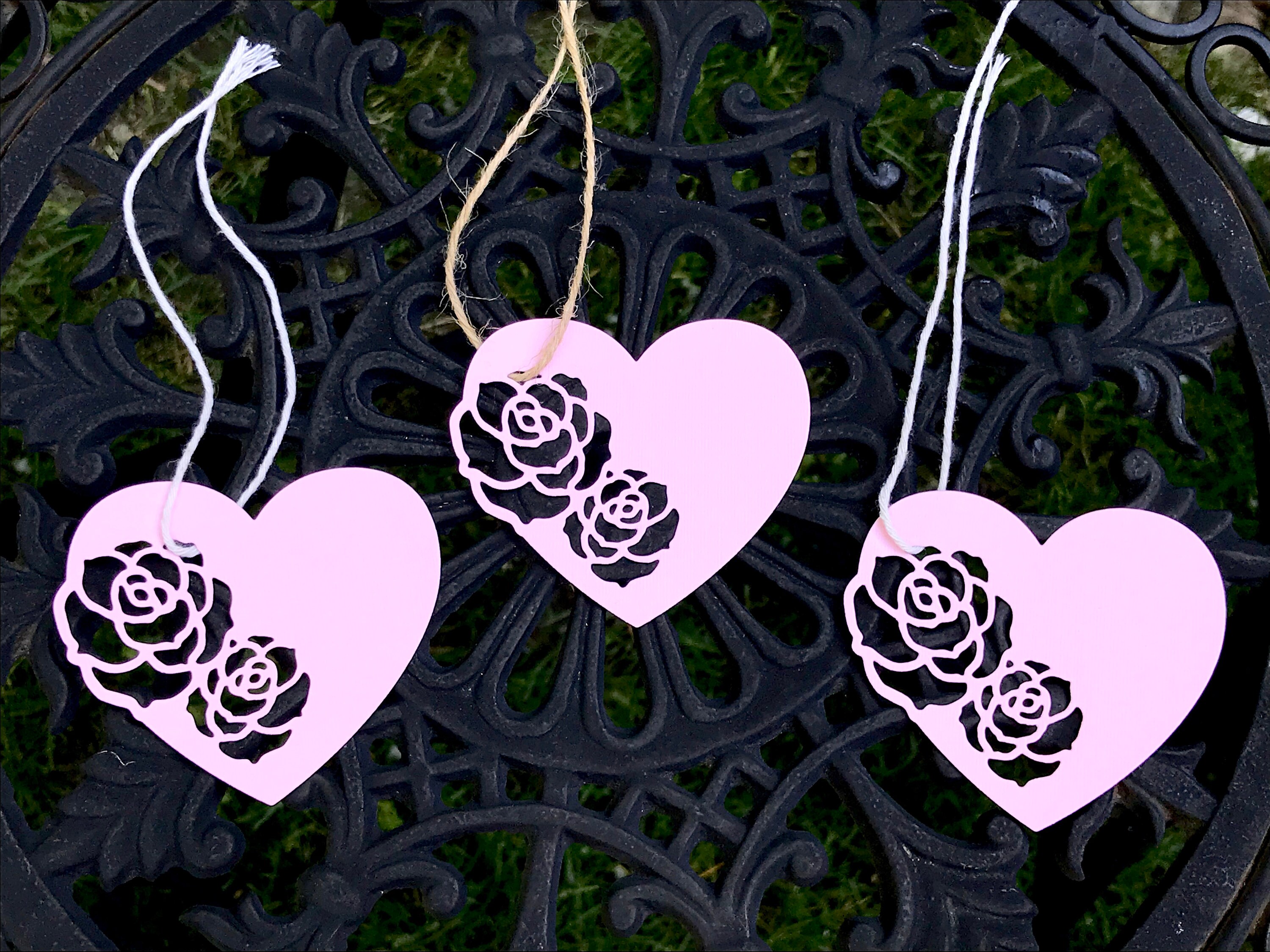 Roses Gift Tags Wedding Wishes Tag Heart Shape Tag Handmade - Etsy