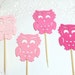 12 Pink Owls Cupcake Toppers Valentine Cupcake Topper Pink | Etsy