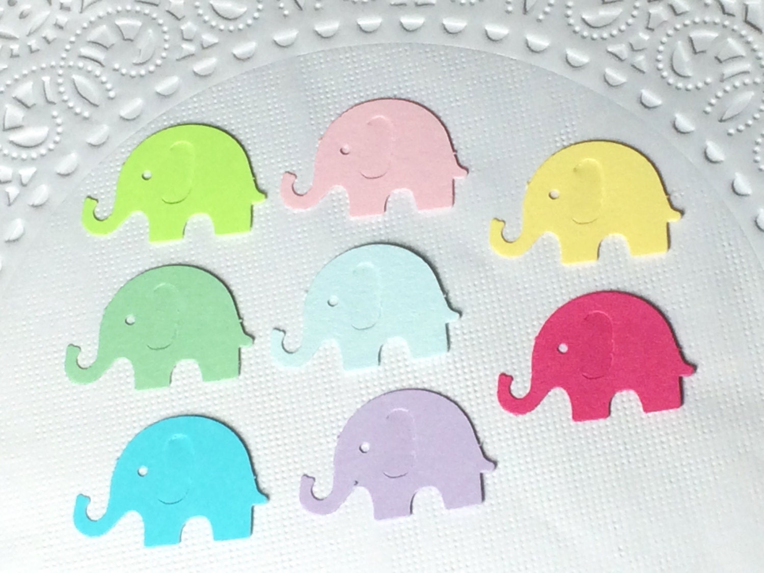 Handmade Elephant Confetti, Pastel Color Baby Confetti, Elephant ...