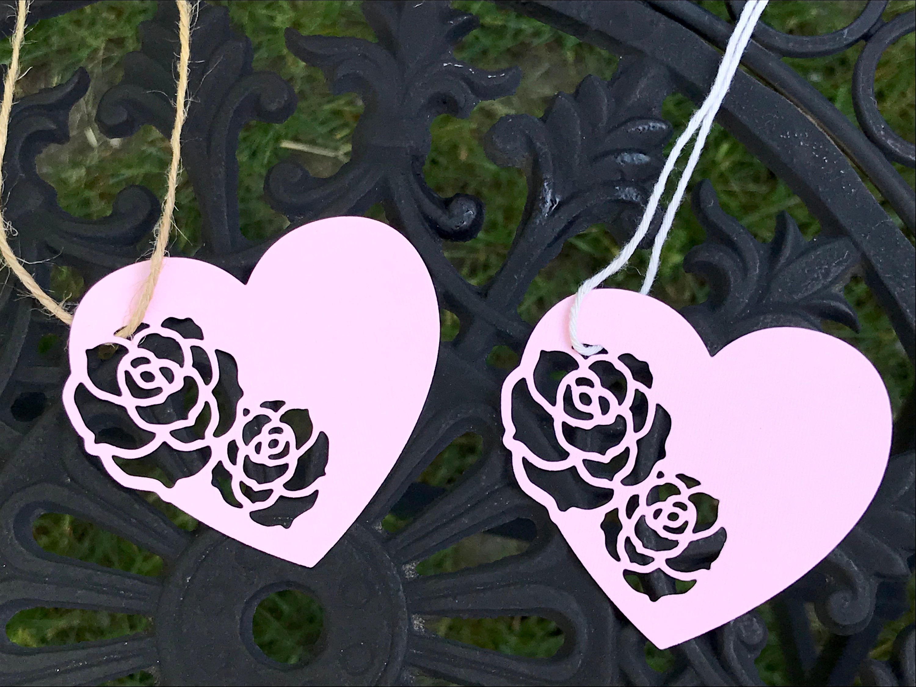 Roses Gift Tags Wedding Wishes Tag Heart Shape Tag Handmade - Etsy