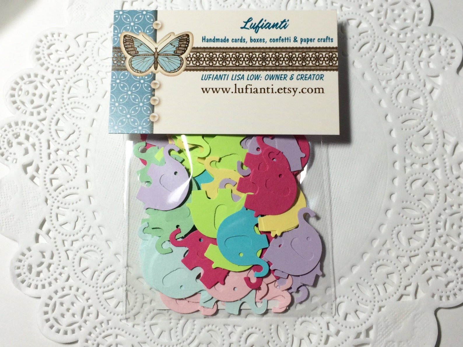 Handmade Elephant Confetti, Pastel Color Baby Confetti, Elephant ...