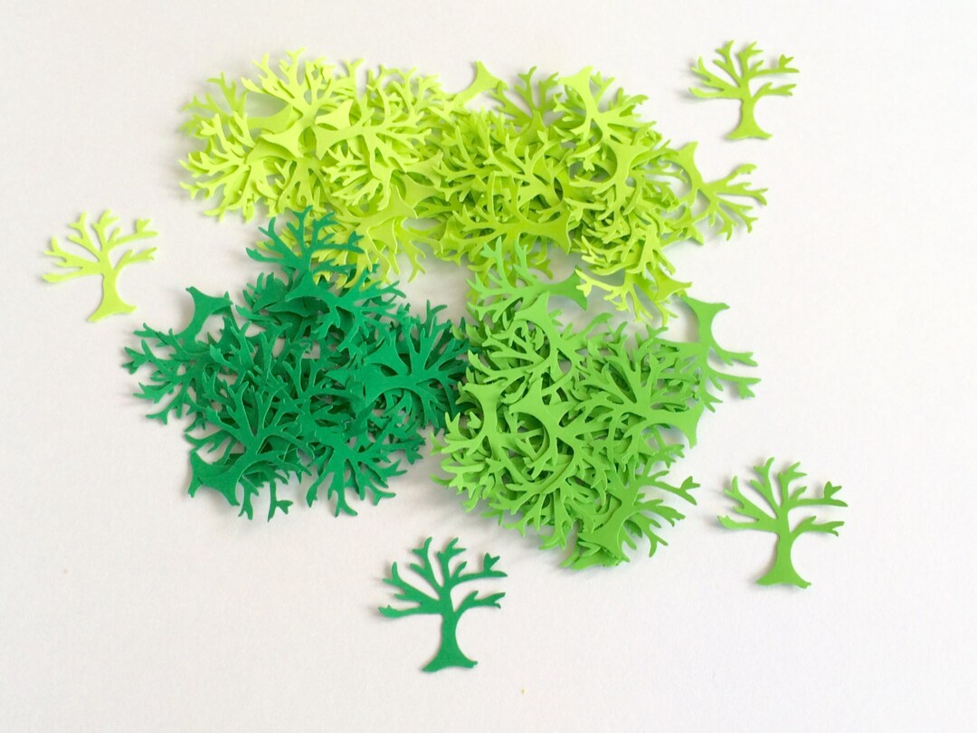 100 Green Tree Confetti, Handmade Tree Confetti, Party Bag ...