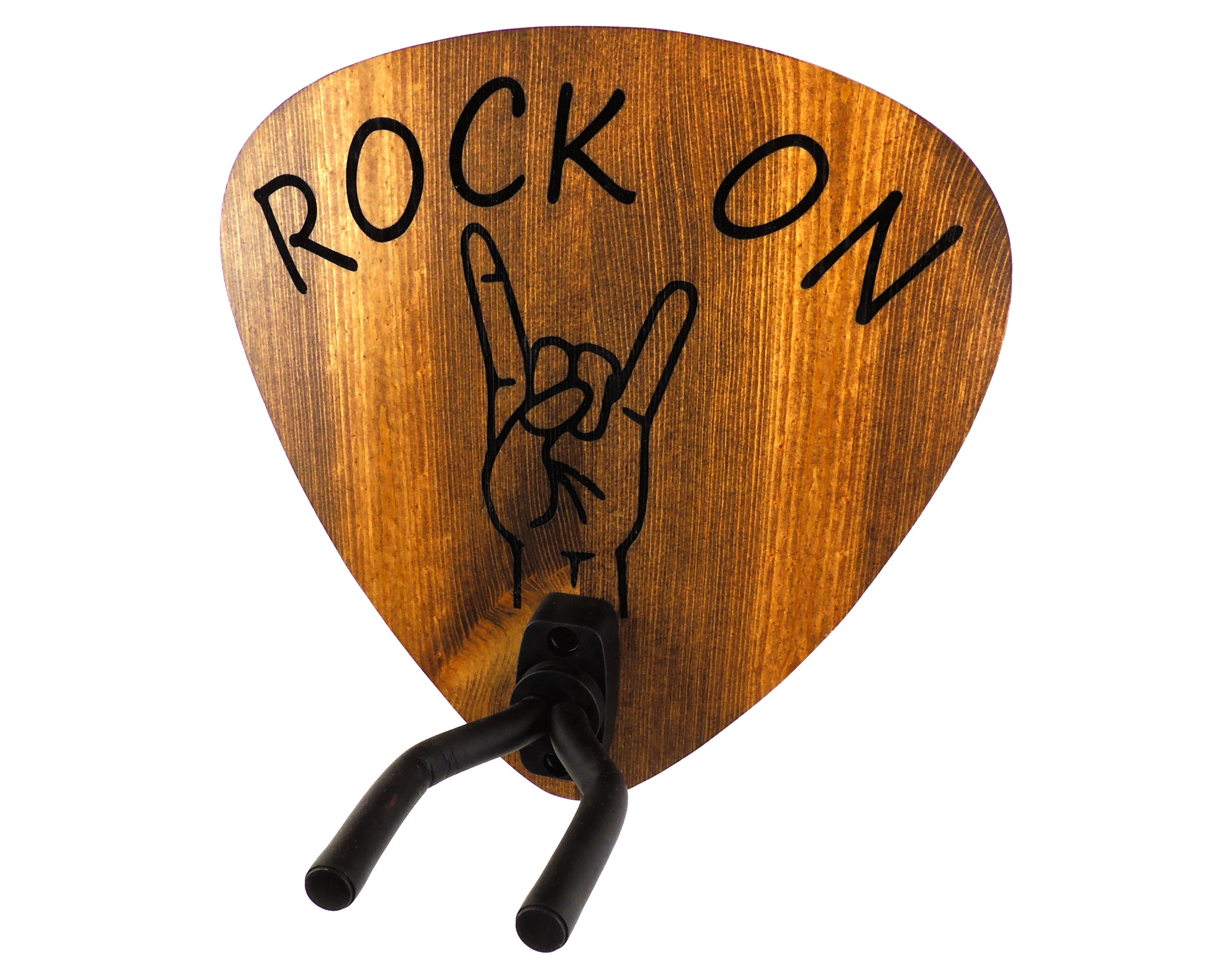 Wall Mount Guitar Hanger Rock on Guitar Hanger Pick Shaped | Etsy