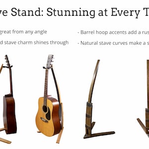 Rustic Whiskey Barrel Stave Guitar Stand - Handcrafted Instrument ...