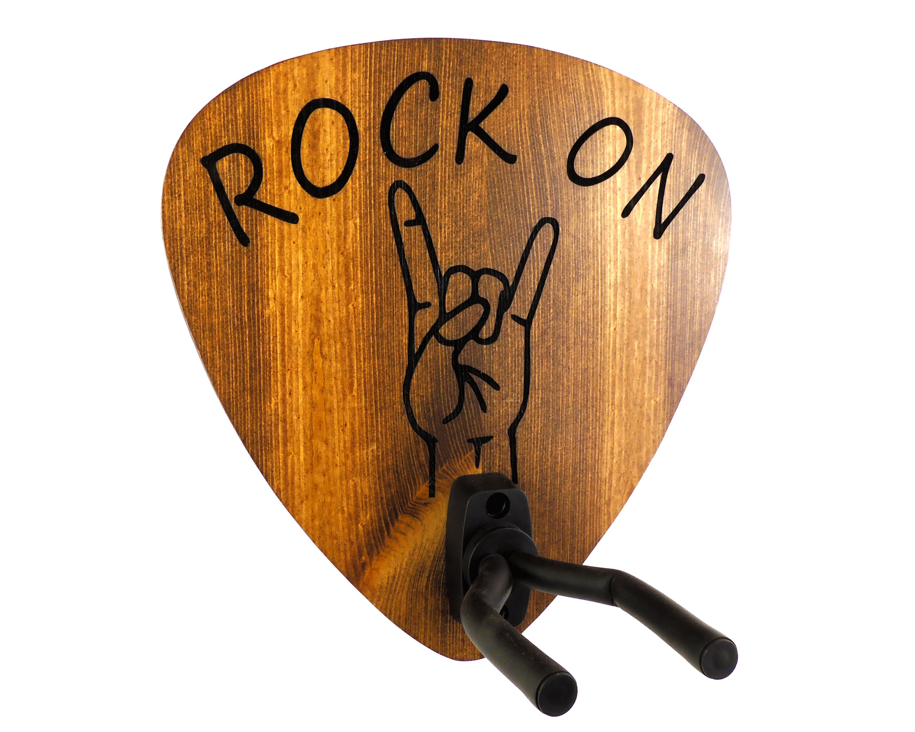 Wall Mount Guitar Hanger Rock on Guitar Hanger Pick Shaped | Etsy