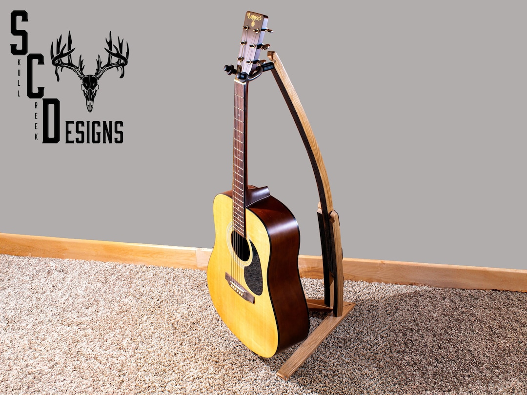 Rustic Whiskey Barrel Stave Guitar Stand - Handcrafted Instrument ...