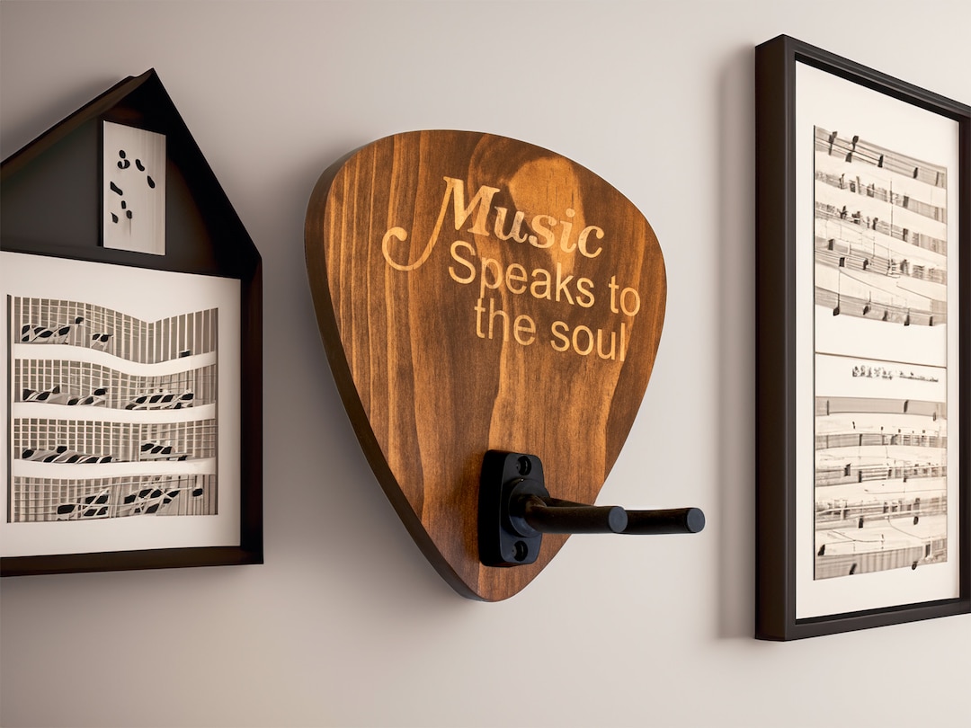 Music Speaks to the Soul Pick Hanger - Wall Mount Instrument Display ...